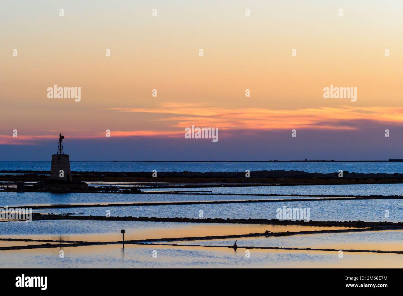 Salt marshes in the "Isole dello Stagnone di Marsala" nature reserve ...