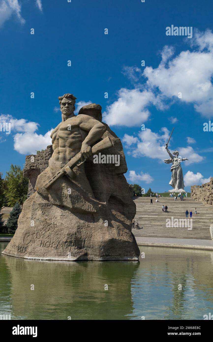 Monument Stay to Death in Mamaev Kurgan, Volgograd, Russia Stock Photo ...