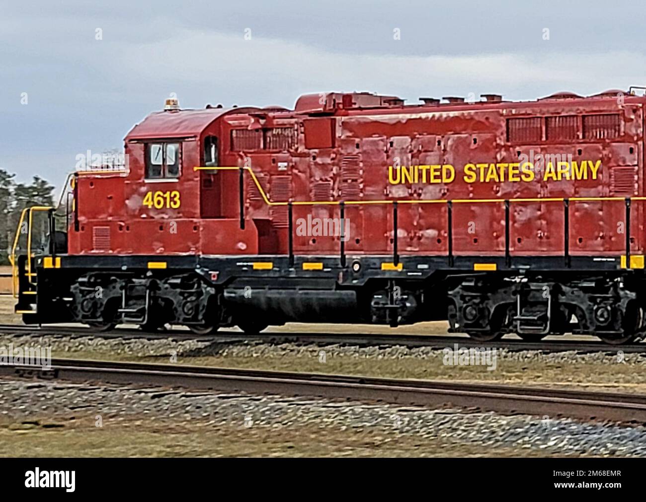 A U.S. Army locomotive used as part of rail operations is shown April ...