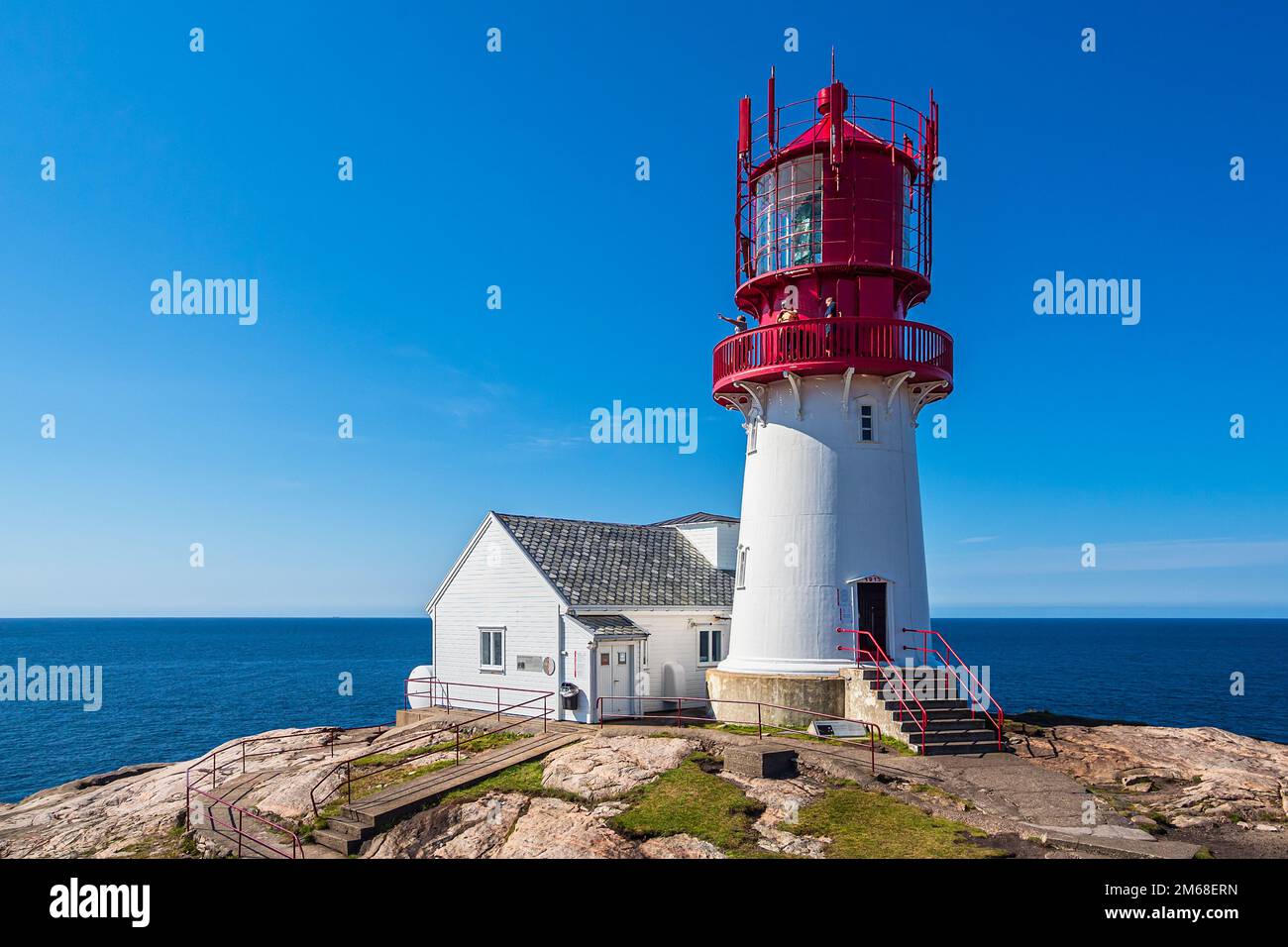 The Lighthouse Lindesnes Fyr In Norway Stock Photo - Alamy