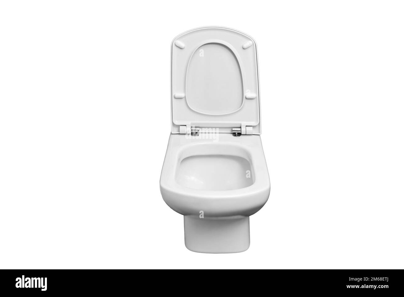 Toilet, isolated on a white background. White hanging toilet bowl close ...