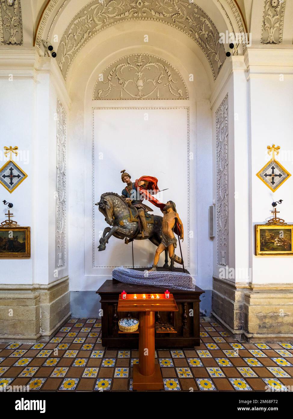 Wood Sculpture representing St. Martin on horseback and the pauper by G ...