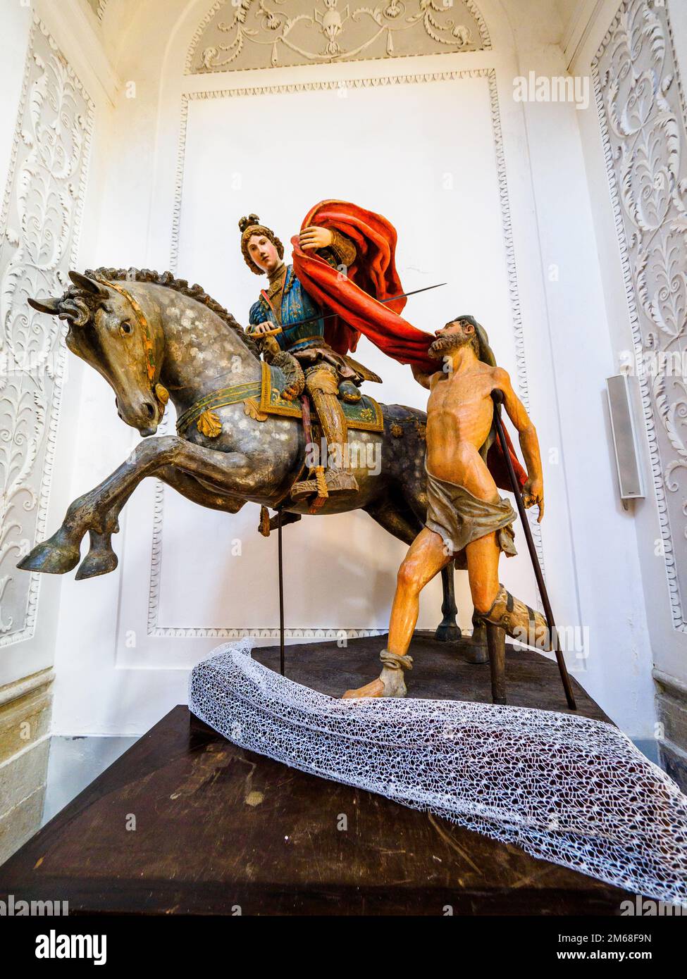 Wood Sculpture representing St. Martin on horseback and the pauper by G ...