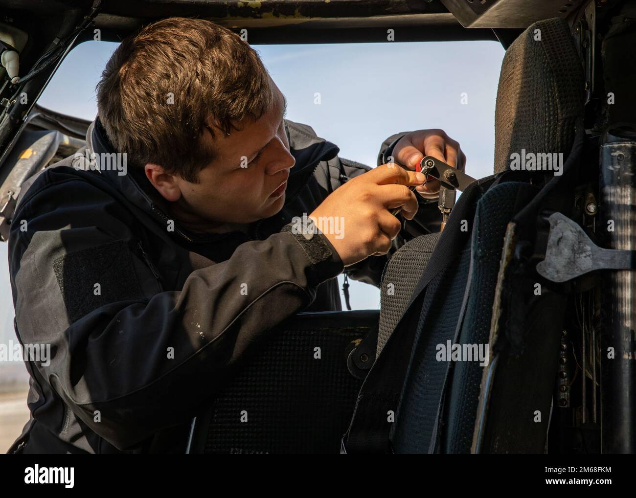 Aviation Structural Mechanic Airman Dylan Wieck, assigned to Helicopter ...