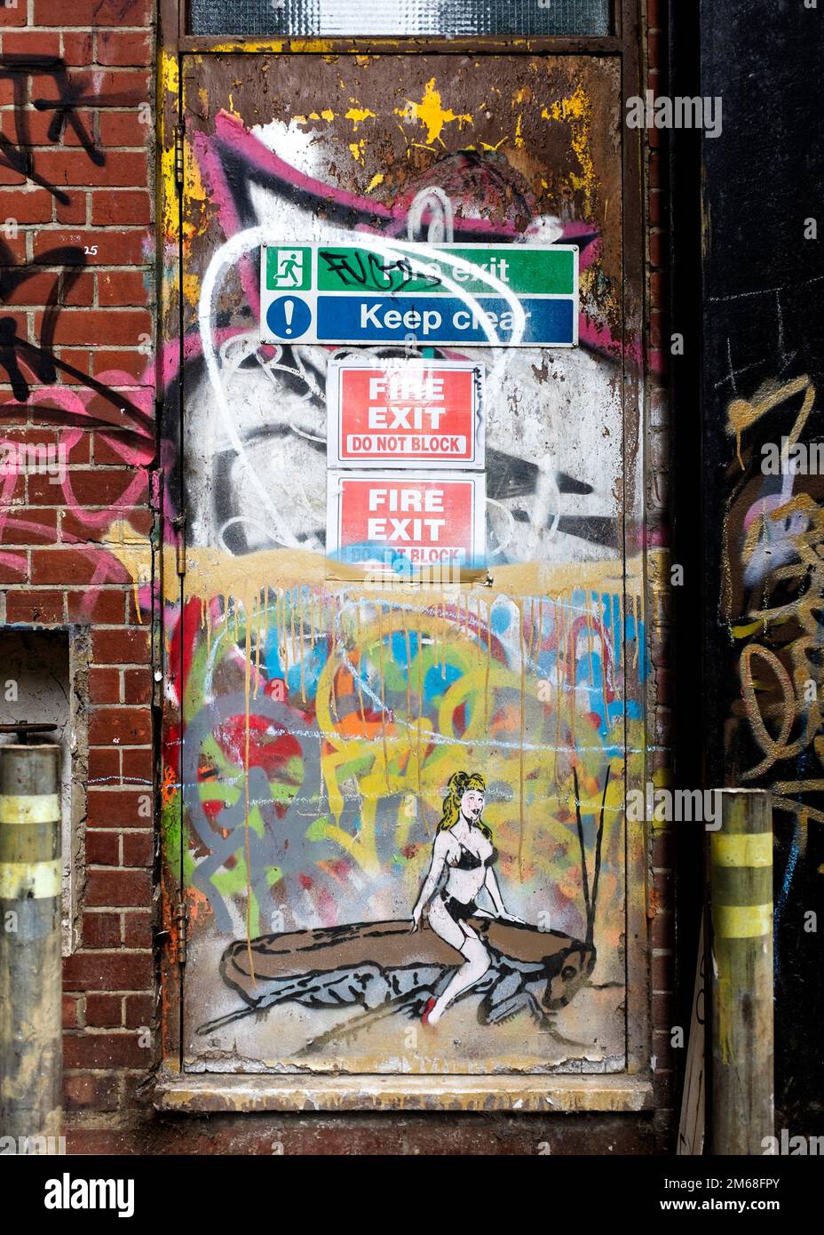 Street art outside The Printworks venue and bar - Hastings, East Sussex ...