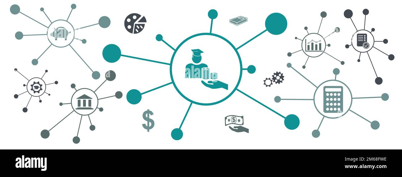 Concept of fafsa with connected icons Stock Photo - Alamy