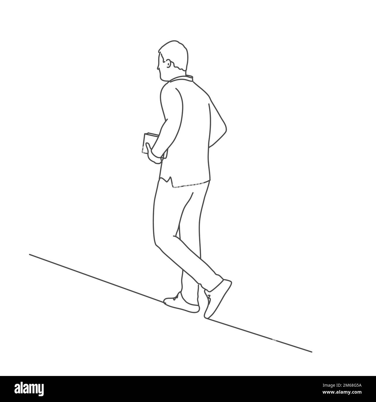 Young people side walk rear view Stock Vector Images - Alamy