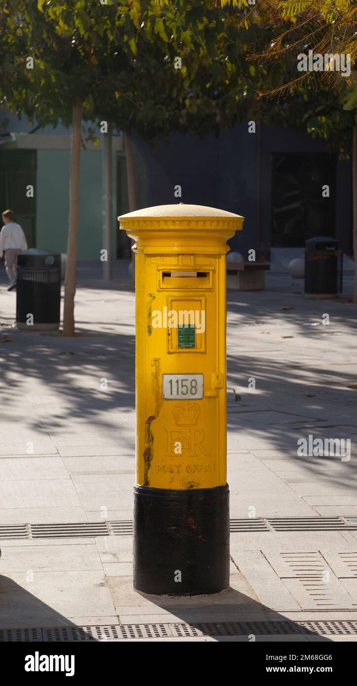 Yellow postbox in Nicosia, Cyprus Stock Photo - Alamy