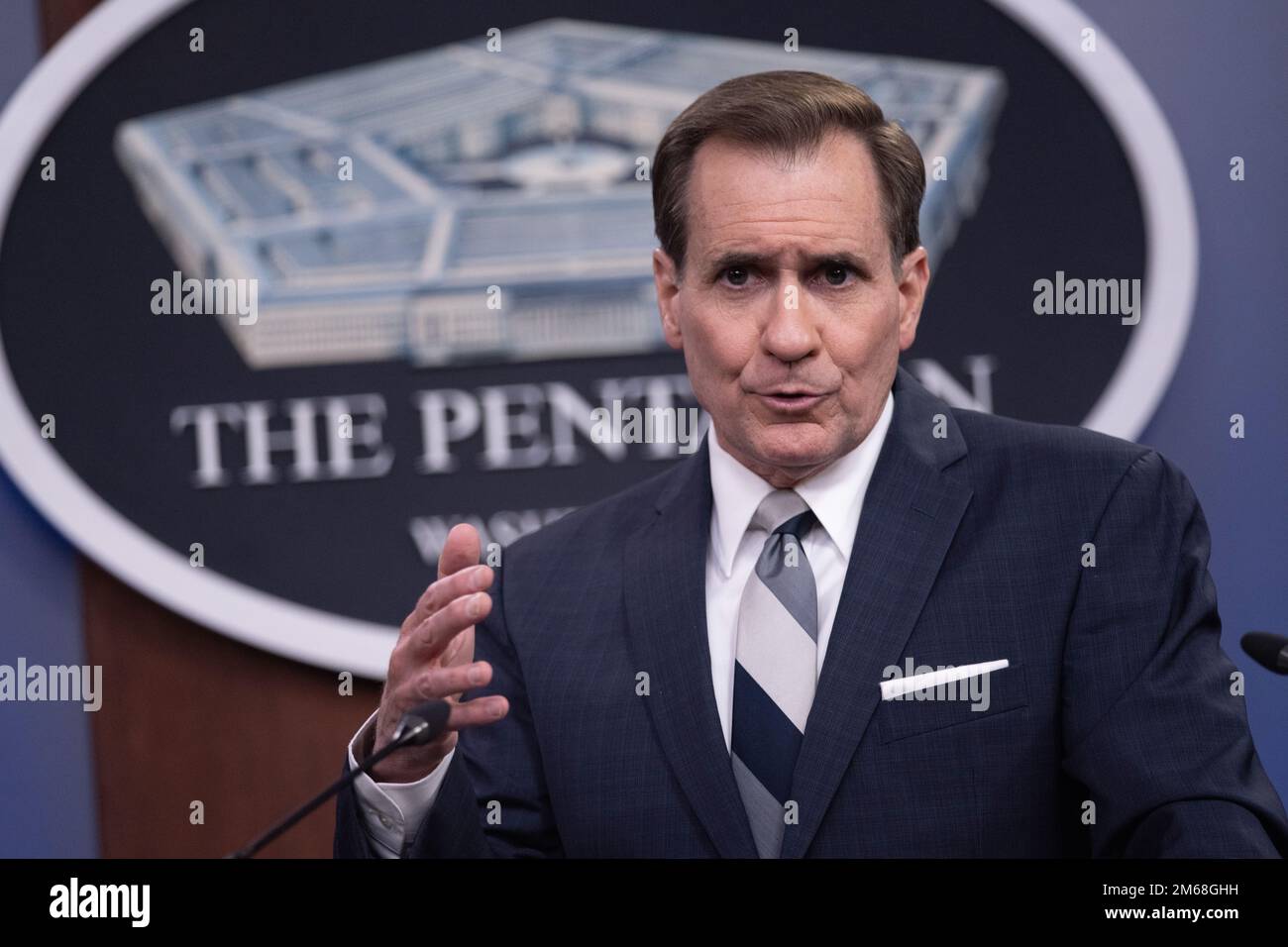 Pentagon Press Secretary John F. Kirby holds a press briefing, the ...