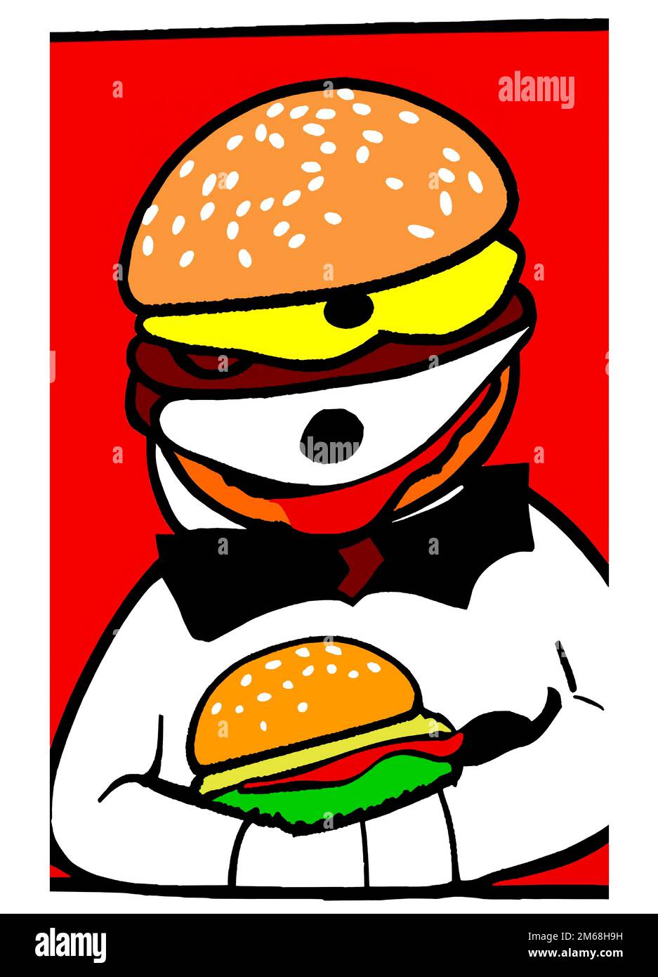 Illustration of funny burger, fast food Stock Photo - Alamy