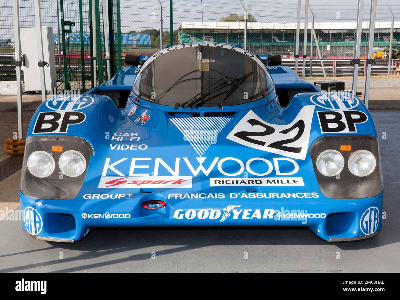 Front view of a 1983, Porsche 956 in Kenwood Livery, in a special ...