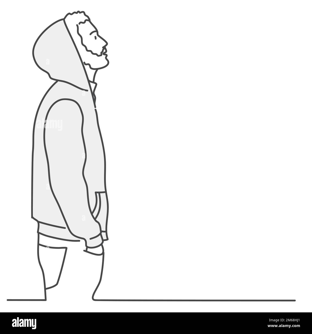 Outline looking up profile Black and White Stock Photos & Images - Alamy