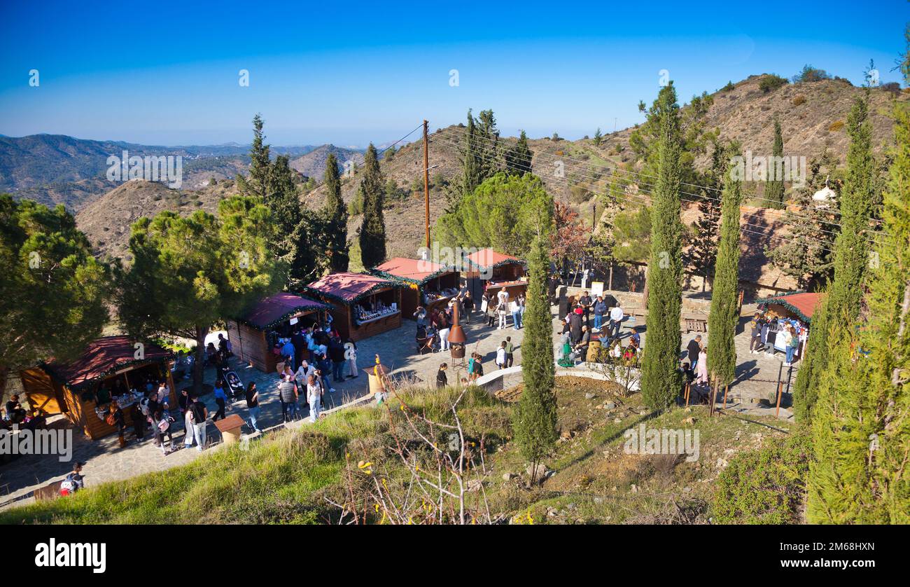 Fikardou Christmas market, an old settlement that has retained its ...