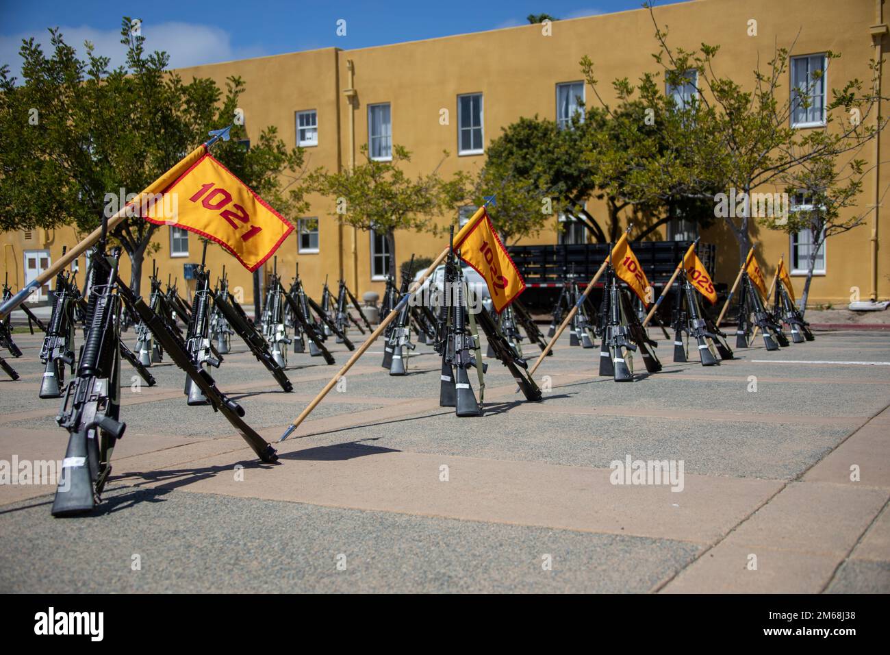 The image depicts the rifles of Bravo Company, 1st Recruit Training ...