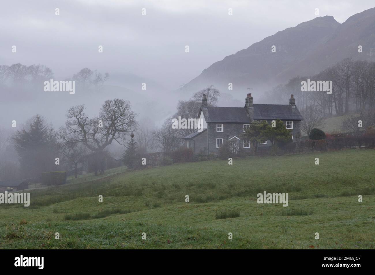 Small cottages in the village of Little Langdale in the Lake Distrcit ...