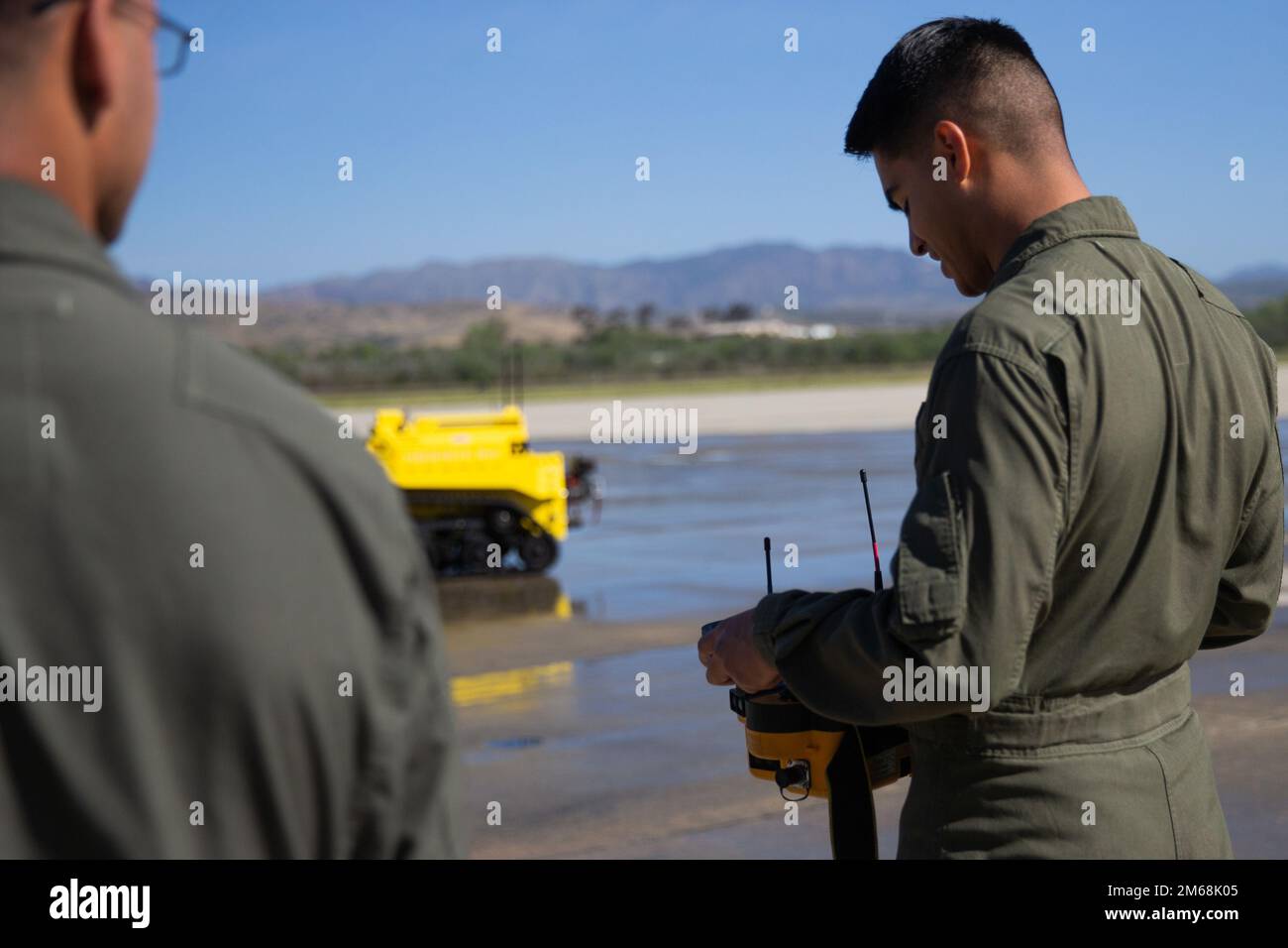 U.S. Marine Cpl. Edward Lozano, a firefighter with Aircraft Rescue and ...