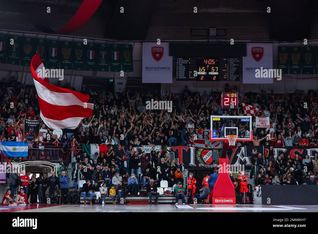 Supporters of Pallacanestro Varese OpenJobMetis during LBA Lega Basket ...