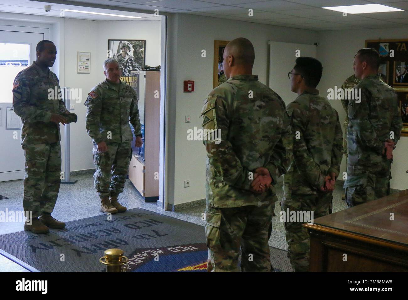 U.S. Army Europe and Africa’s Command Sgt. Maj., Command Sgt. Maj. Jeremiah E. Inman, visited ...