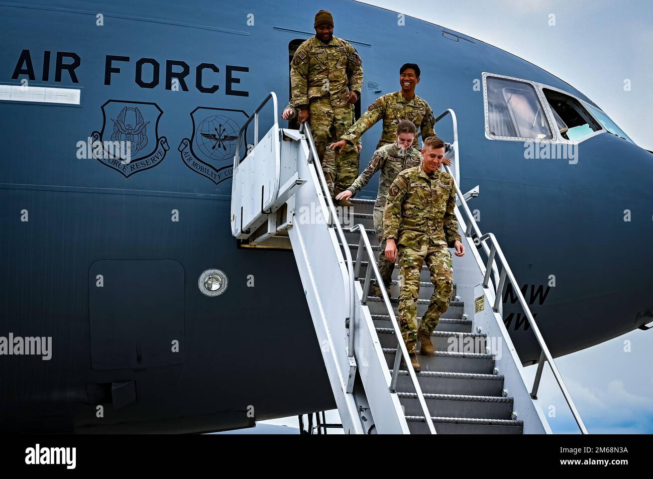 U.S. Air Force Airmen assigned to the 32nd Air Refueling Squadron ...