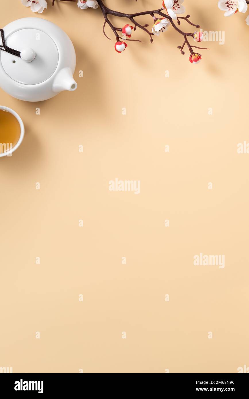 Design concept of Chinese lunar new year background copy space with ...