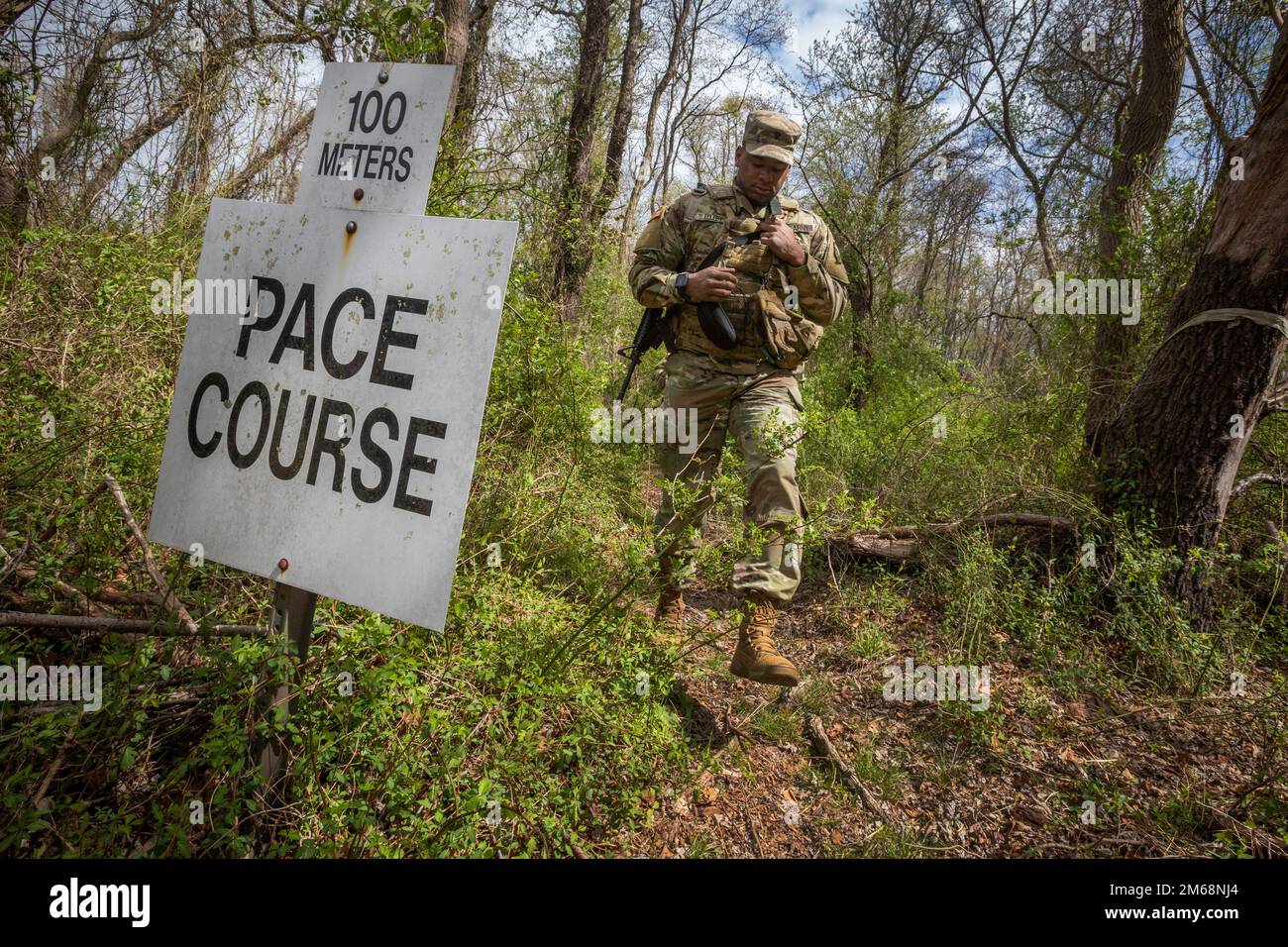 U.S. Army Spc. Cedric Elleby, 253rd Transportation Company, checks his ...