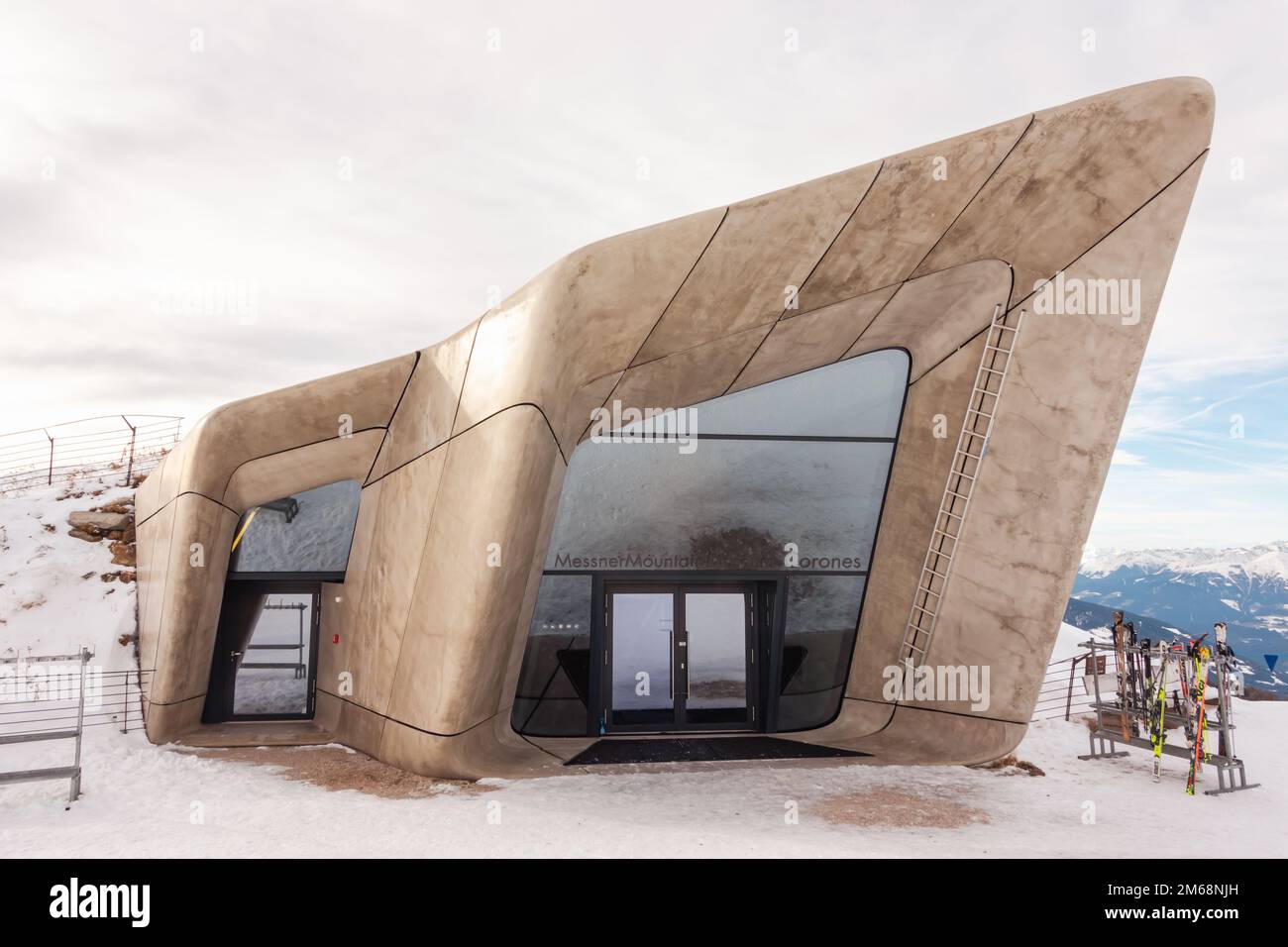 Entrance of the Messner Mountain Museum Corones on the Kronplatz (Plan de Corones), Trentino ...