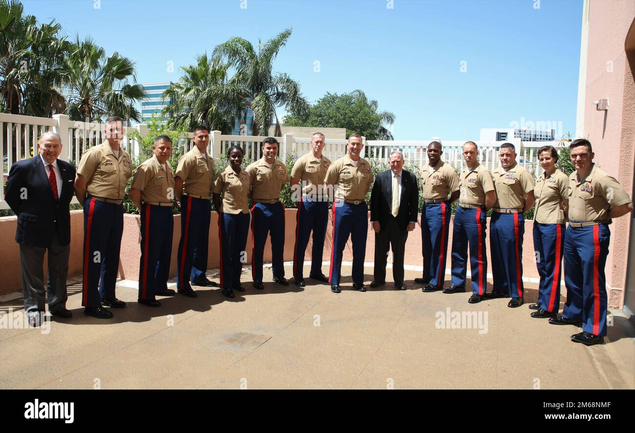 U.S. Marine Corps 6th Marine Corps District Marines pose for a photo ...