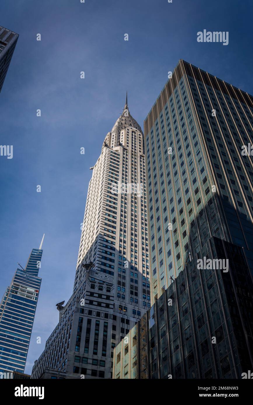 Skyscrapers on East 42nd street including Chrysler building, Midtown ...
