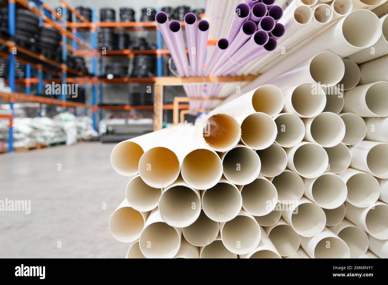 pipes tubes in a ware house Stock Photo - Alamy