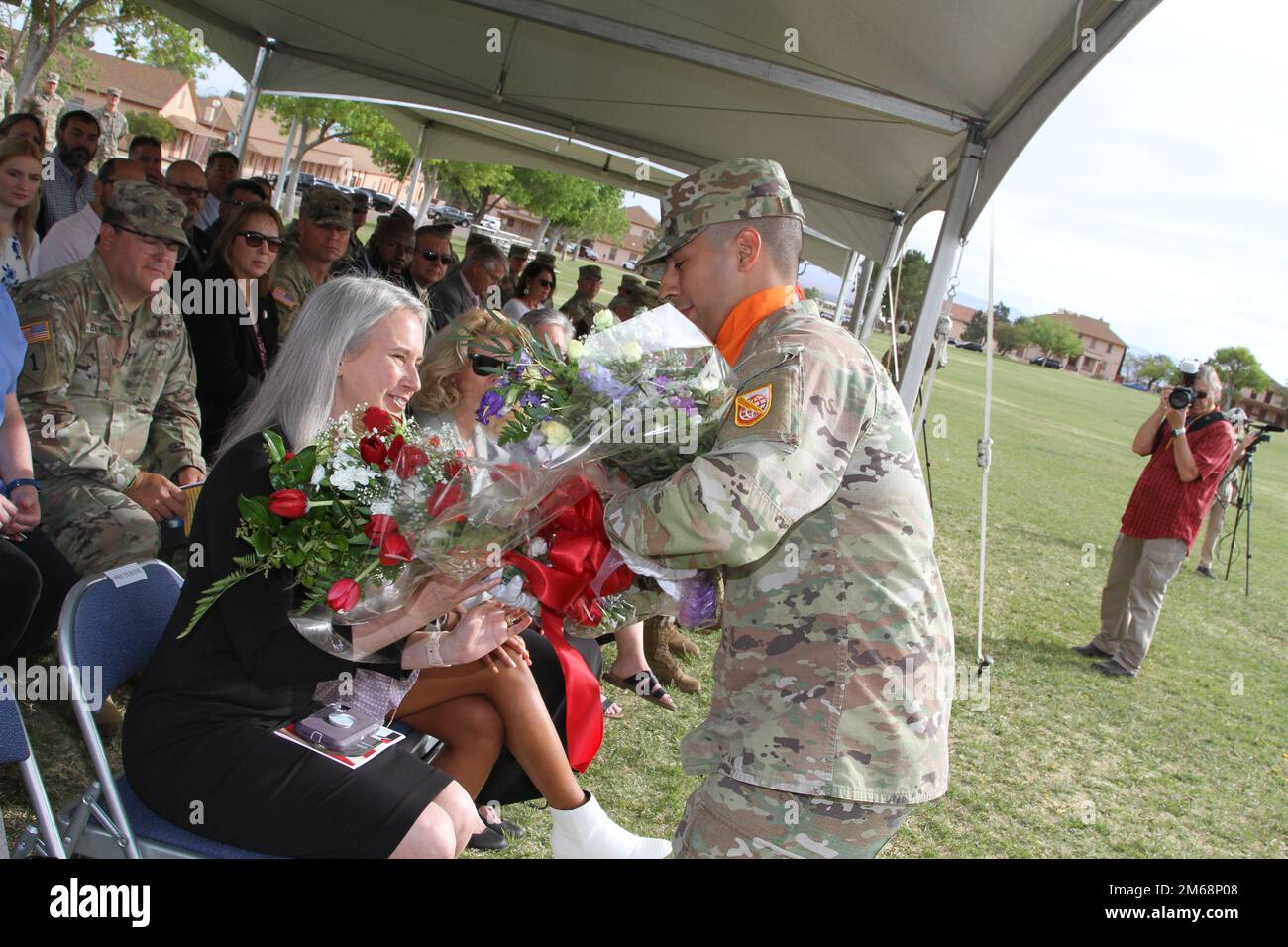 Mrs. Kim Eubank (left), wife of incoming Commanding General, Maj. Gen ...