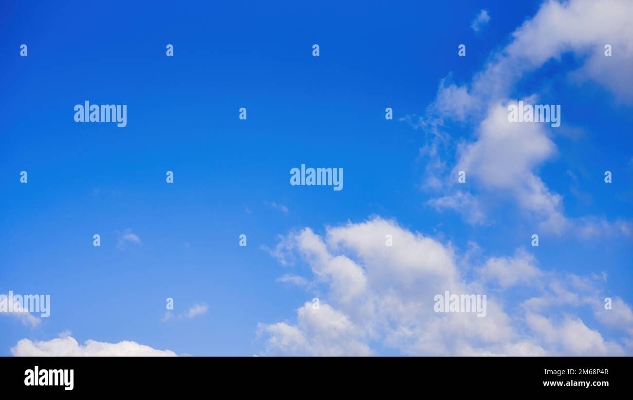 Beautiful blue crystal sky with white clouds, perfect for background ...