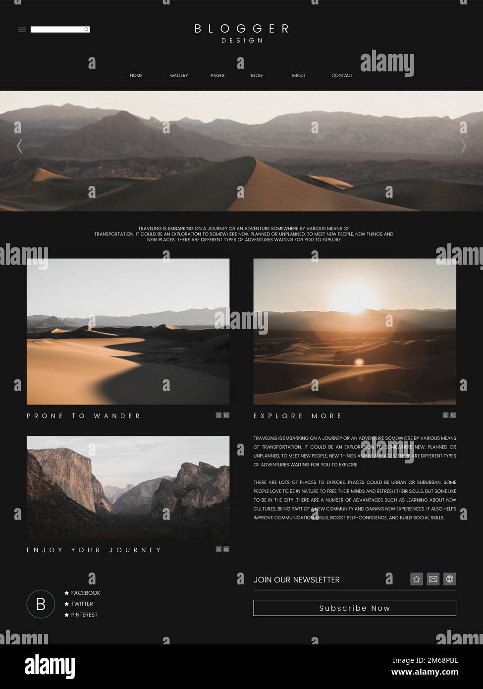 Travel blog first page template design vector Stock Vector Image & Art ...