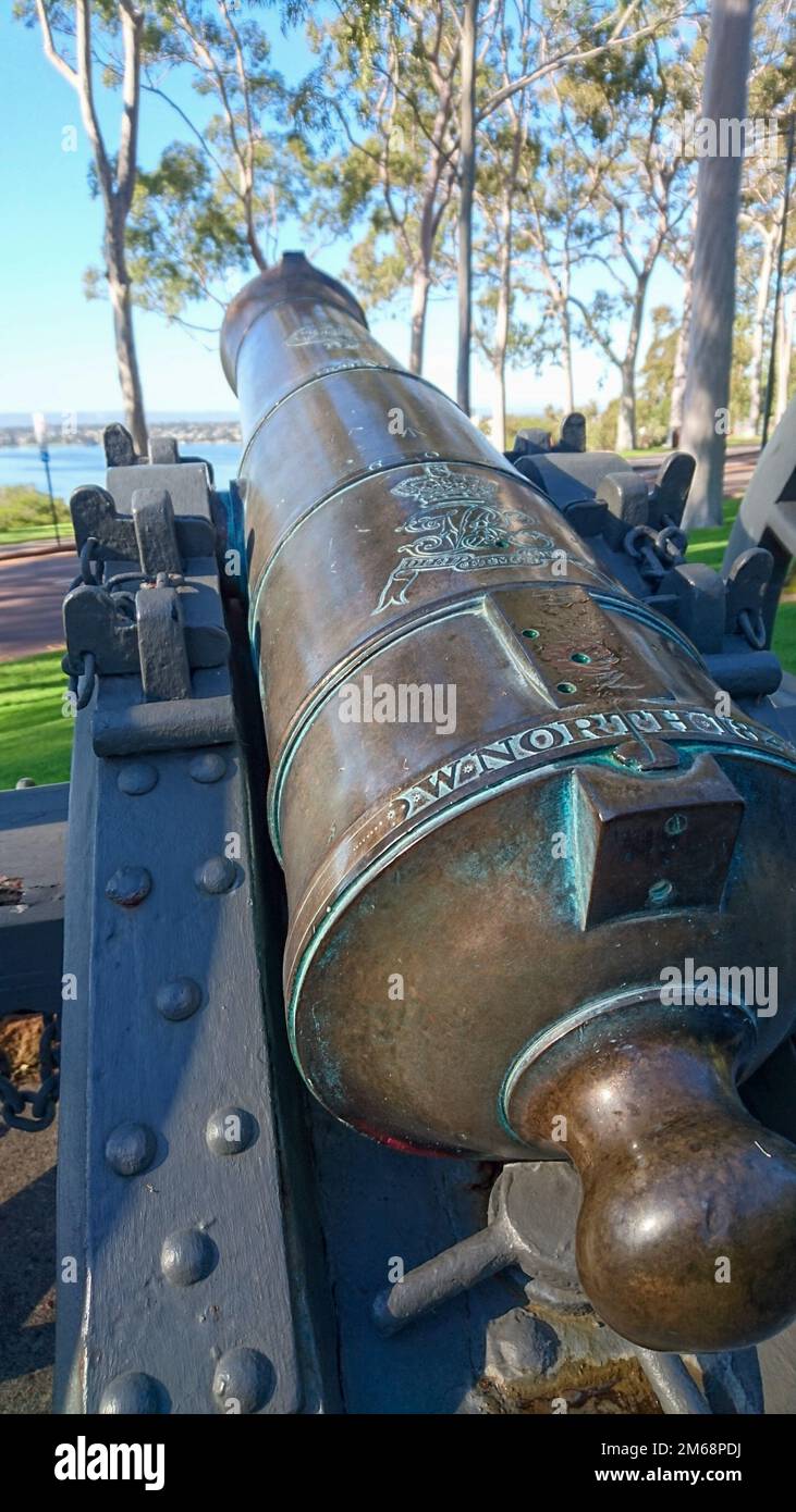 A closeup of old cannon in Perth, Western Australia Stock Photo - Alamy