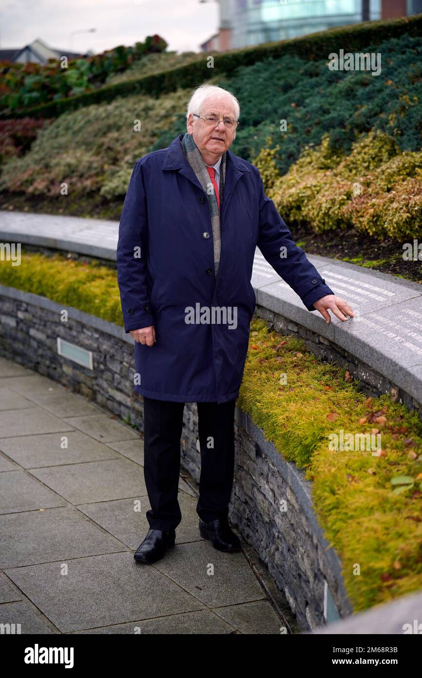Michael Gallagher standing at the Memorial Garden in Omagh dedicated to ...