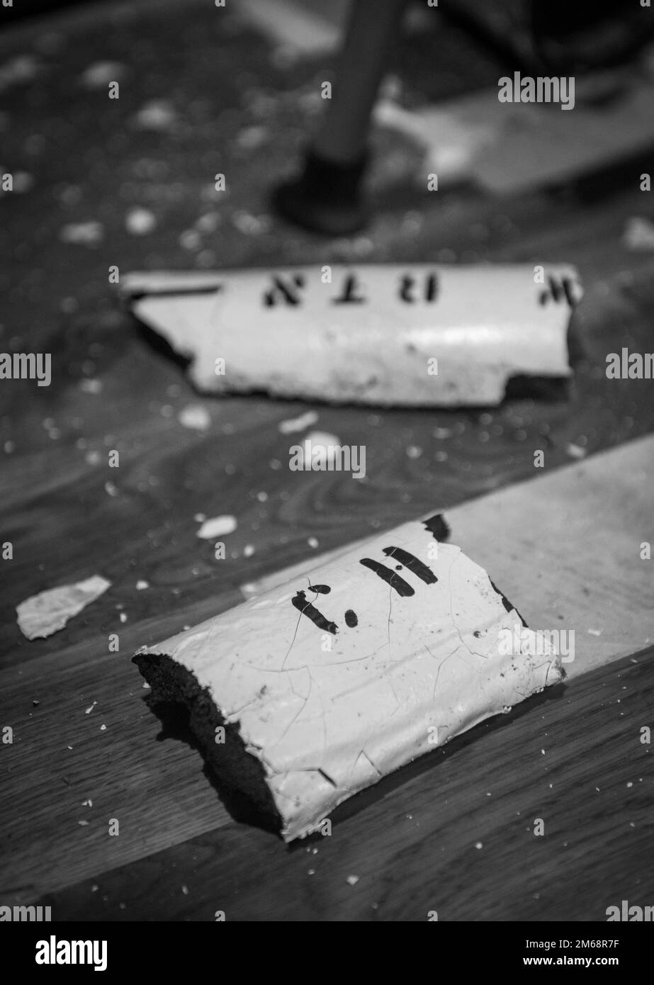 YOKOSUKA, Japan (April 19, 2022) – Discarded pieces of deteriorated ...