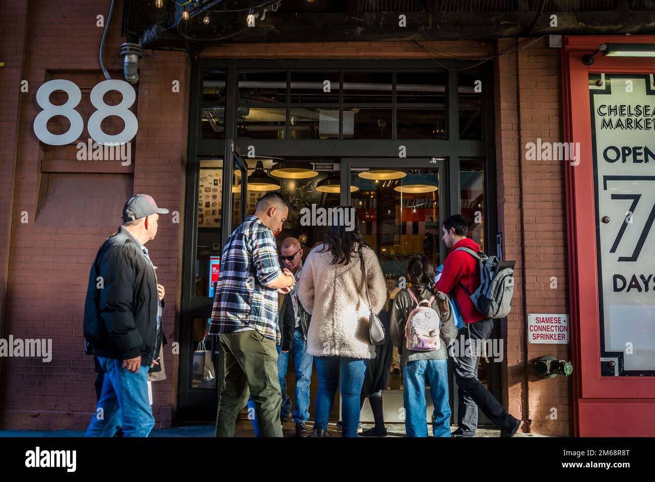 Entrance to Chelsea Market, a food hall, shopping mall, office building ...