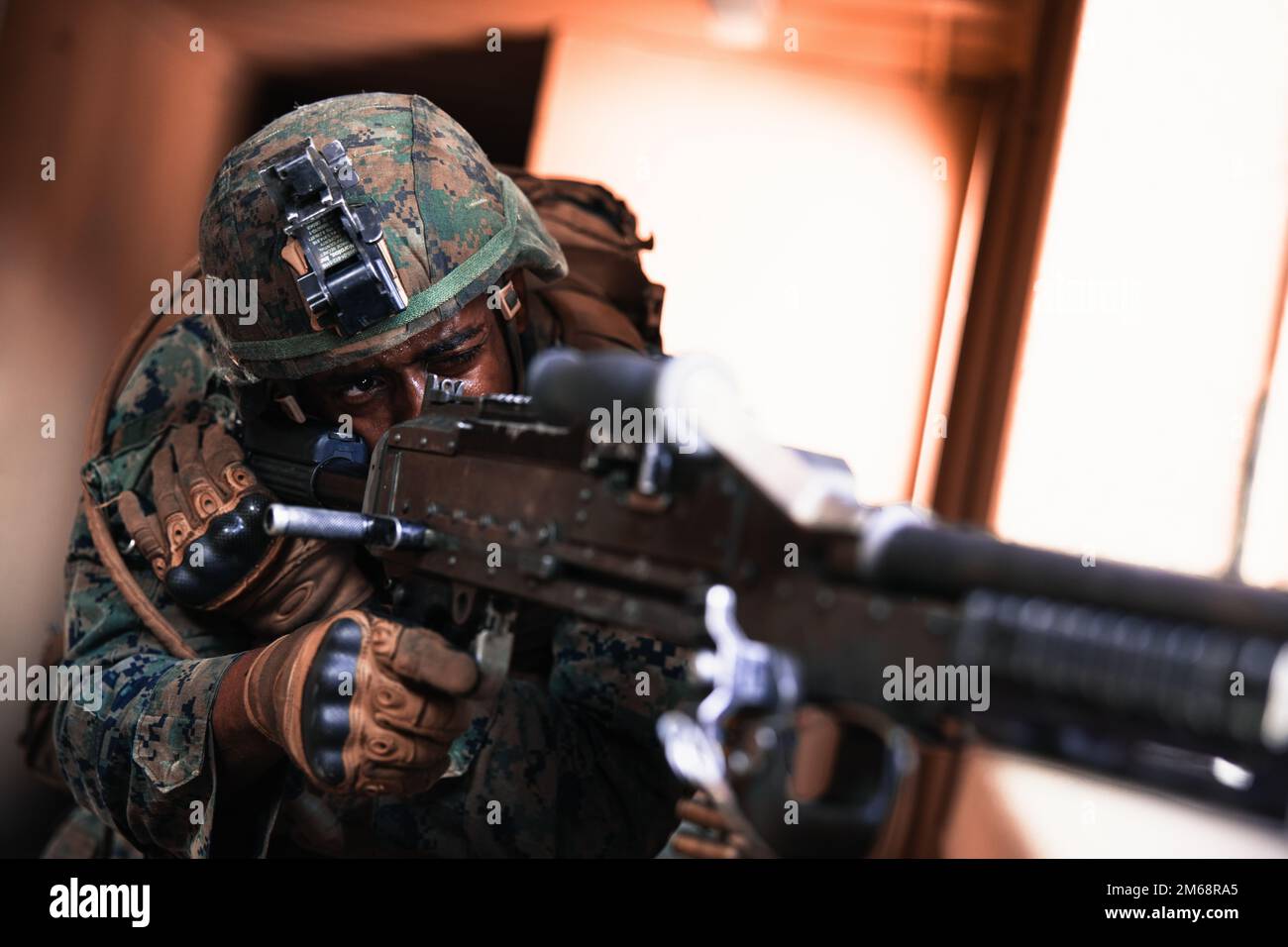 U.S. Marine Corps Sgt. Xavier Compton, a student in the Advanced ...