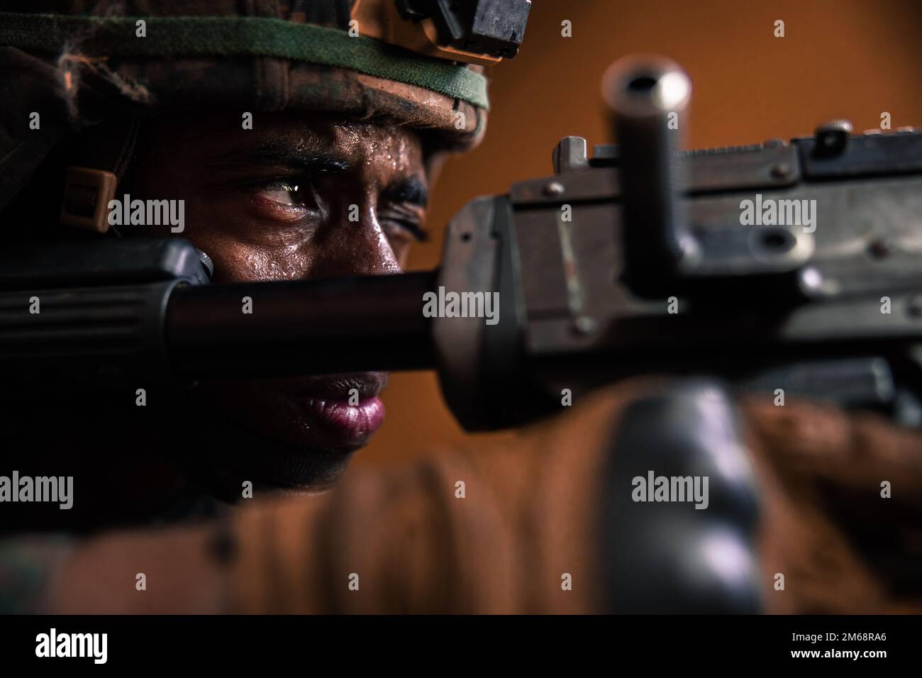 U.S. Marine Corps Sgt. Xavier Compton, a student in the Advanced ...