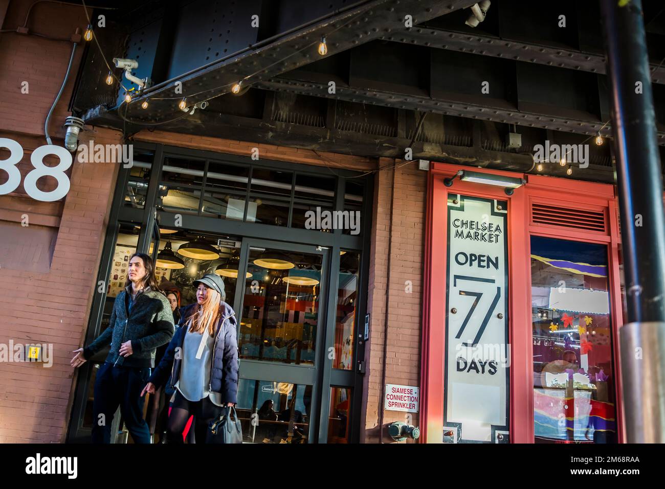 Entrance to Chelsea Market, a food hall, shopping mall, office building ...