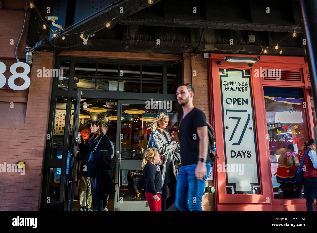 Entrance to Chelsea Market, a food hall, shopping mall, office building ...