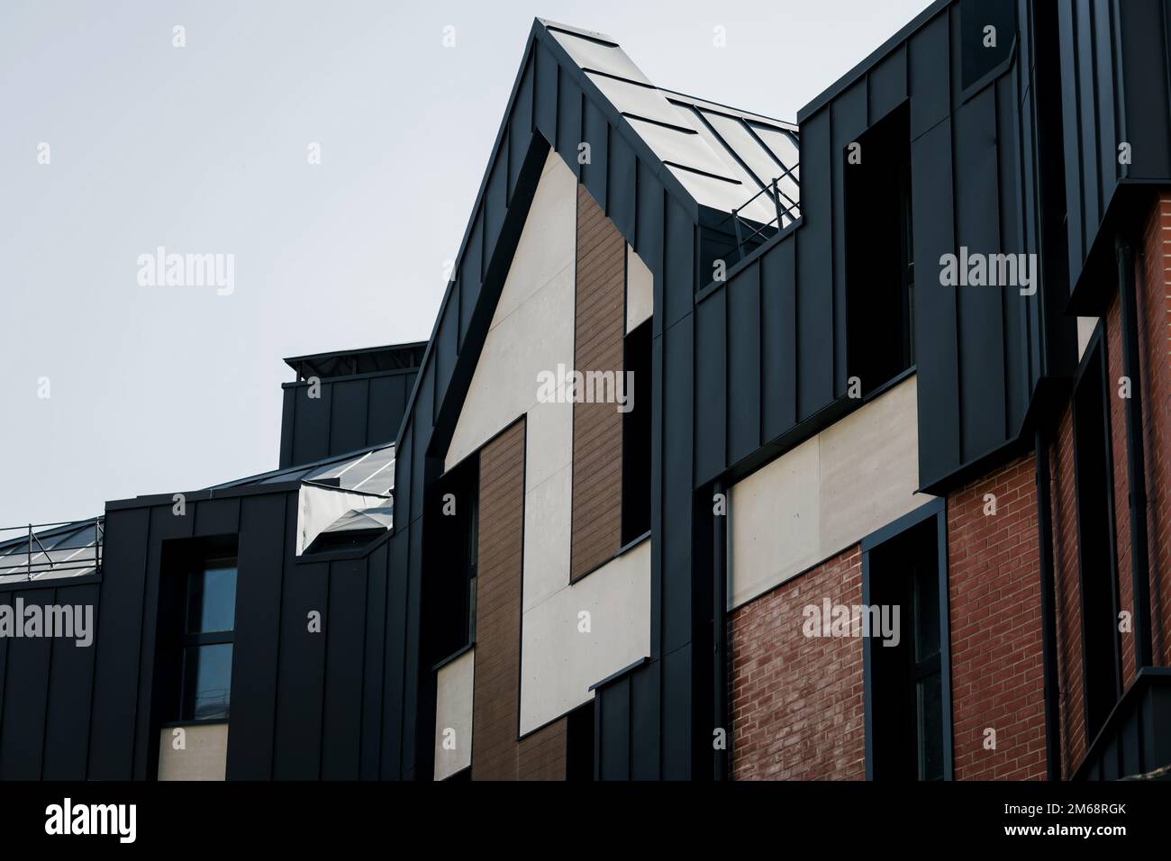 modern European architecture with a steel roof Stock Photo - Alamy