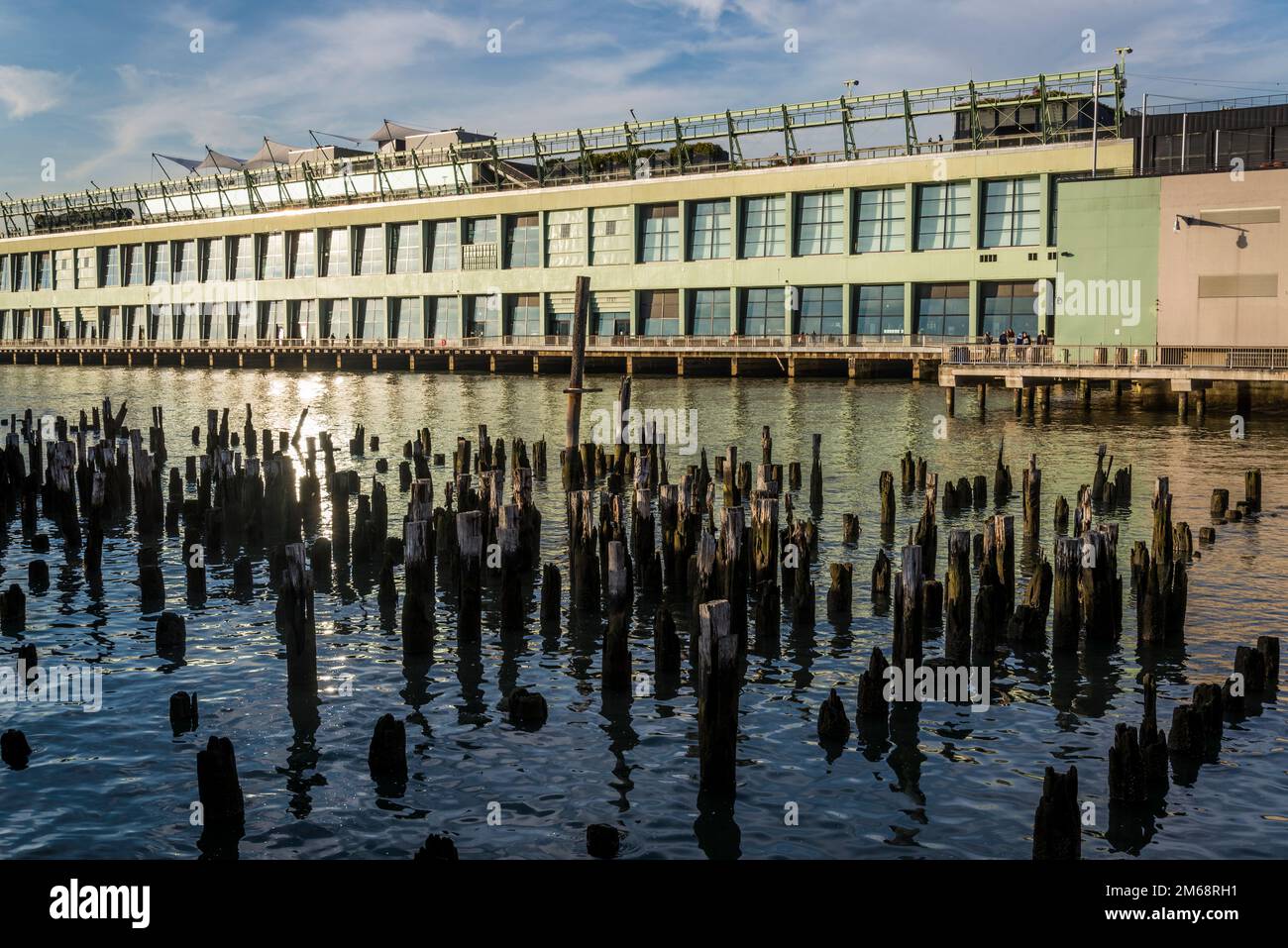 Remnants of Pier 55 and Pier 57, Recreational pier built in the 1950s ...