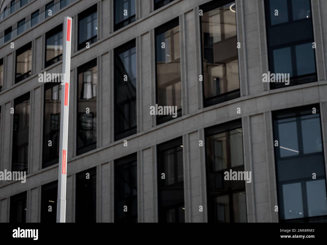 Raised boom barriers at the entrance to the building. gate Stock Photo ...