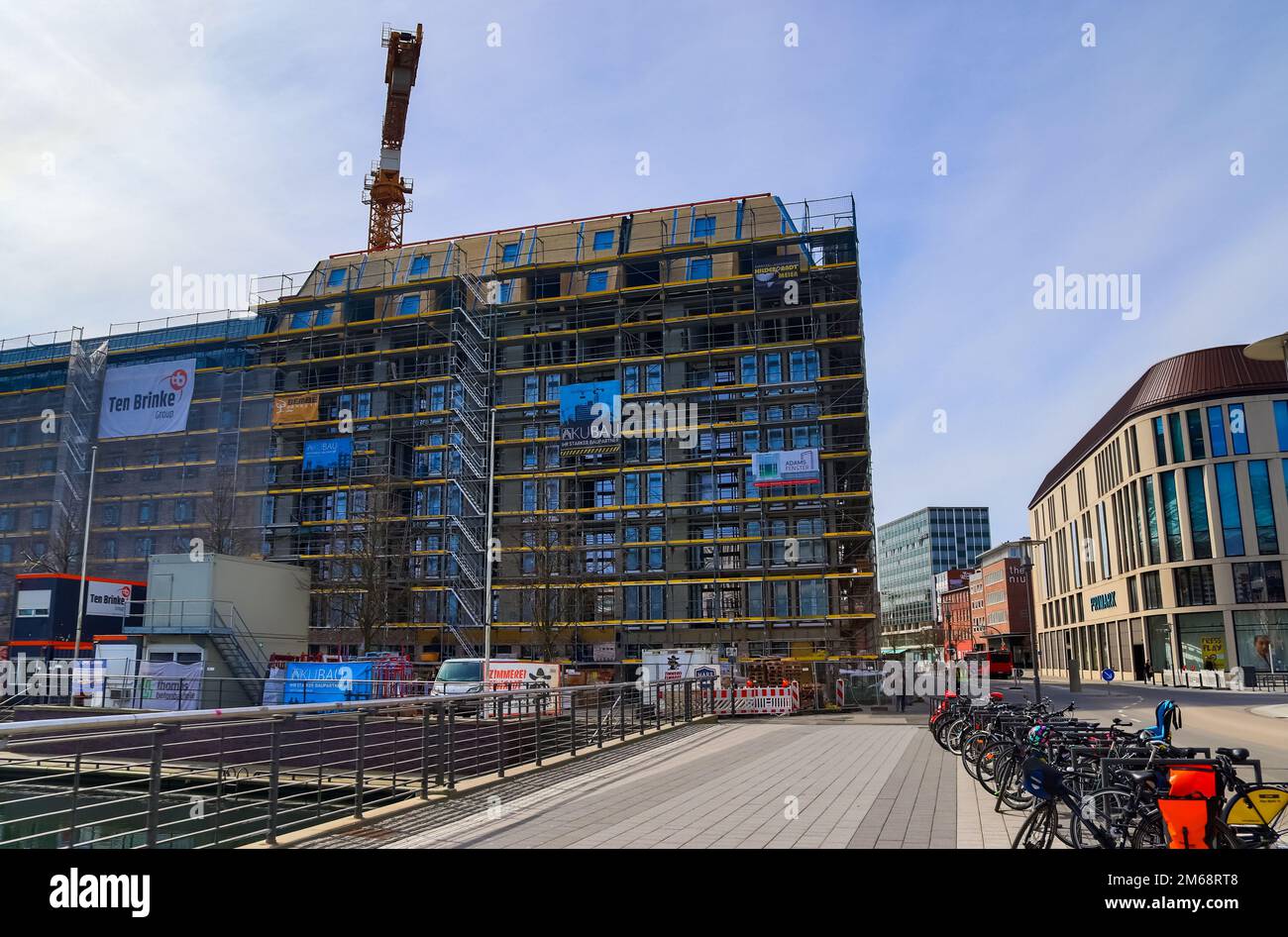 Kiel, Germany - 27.December 2022: Construction site during progress of ...