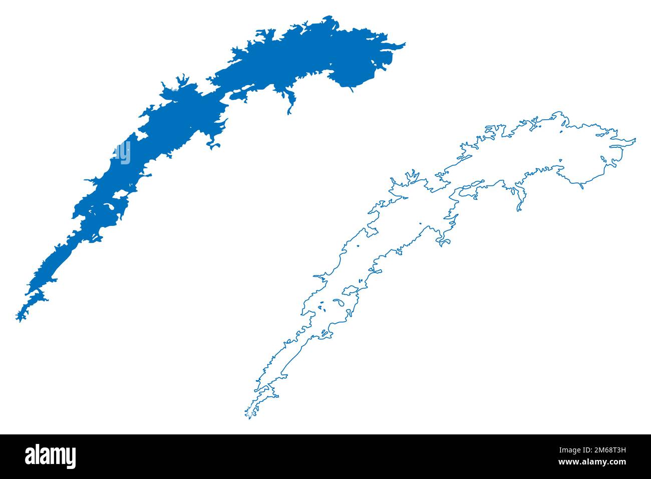 Lake Kariba Reservoir (Africa, Republic of Zambia and Zimbabwe) map ...