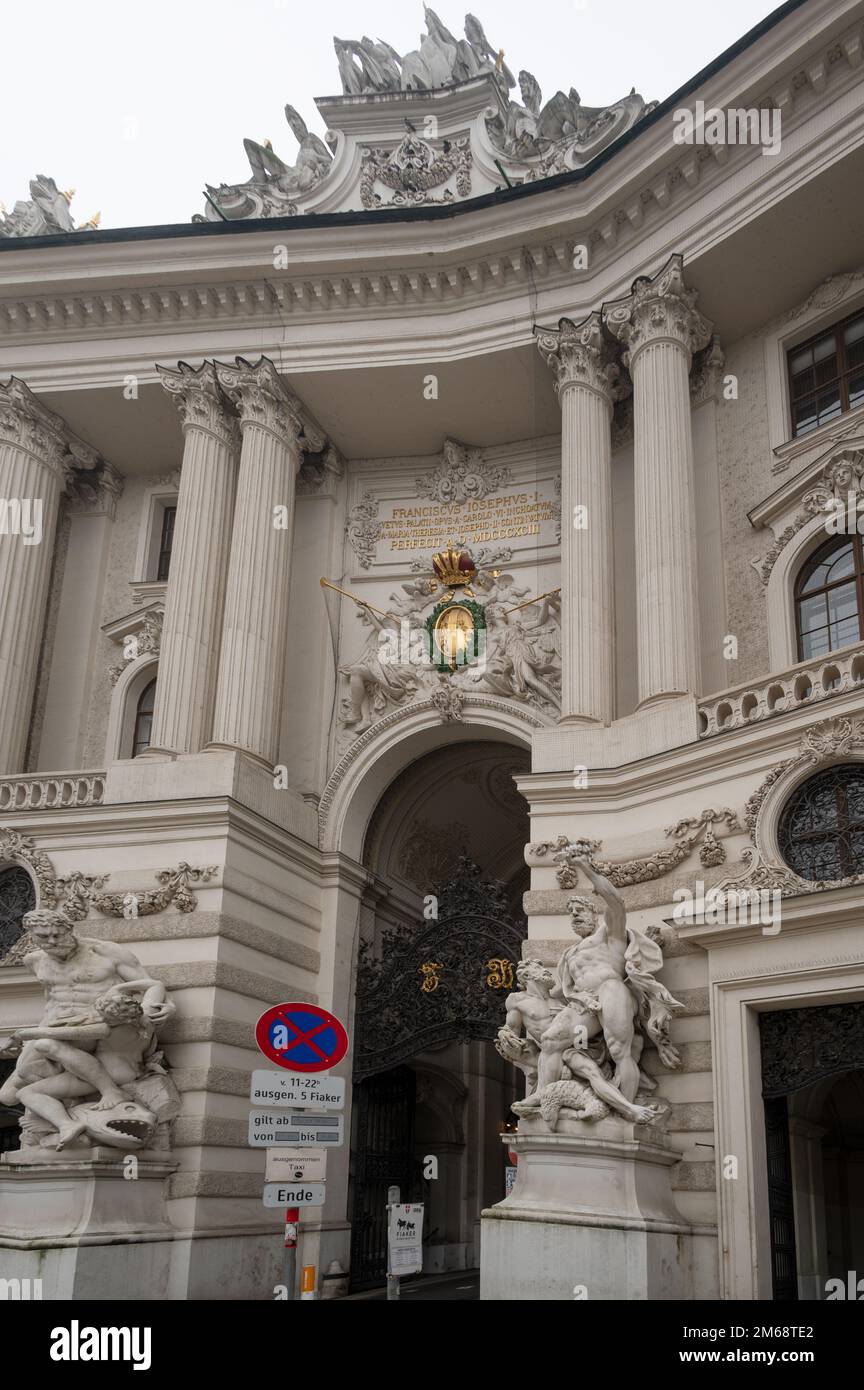 View of the entrance of the Hofburg Palace the former principal ...