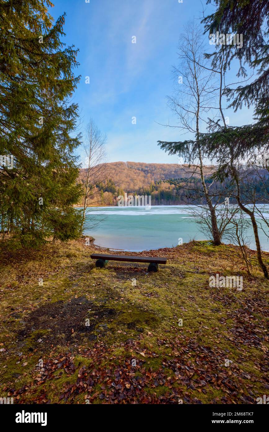 Beautiful landscape with St. Ana Lake in Romania, volcanic lake in ...