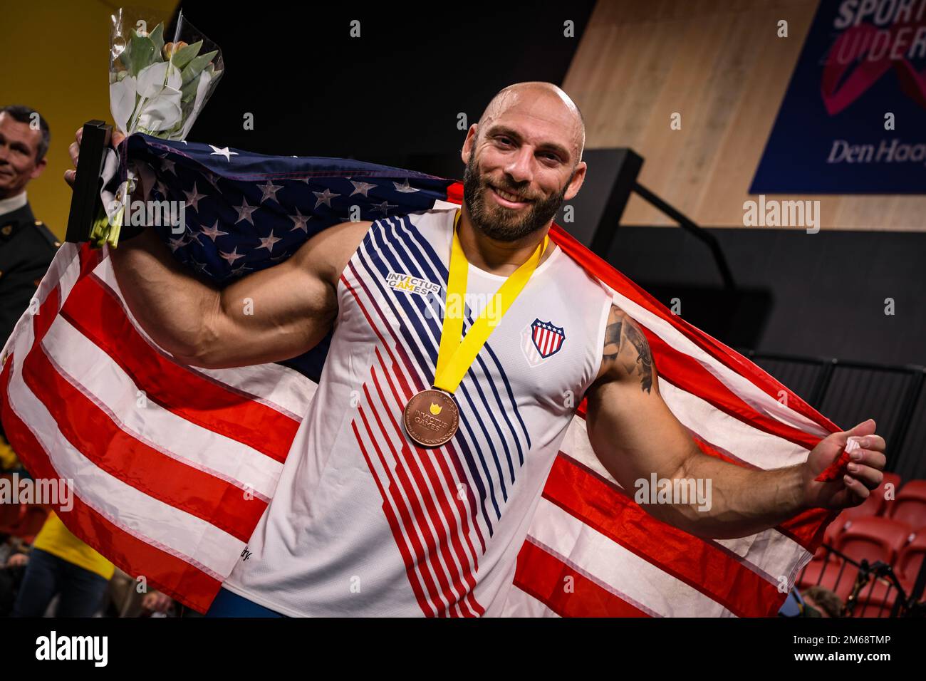 U.S. Air Force Staff Sgt. Matt Cable, poses for a photo after a rowing ...