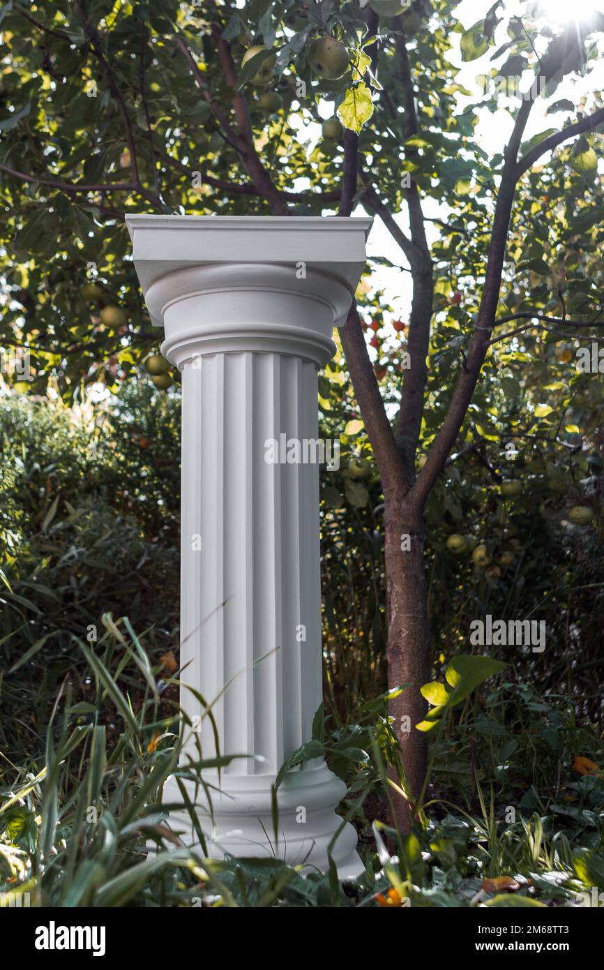 Elements of architectural decorations of buildings, columns and tops ...