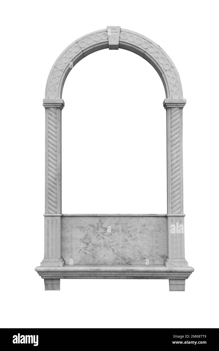 Elements of architecture of buildings, ancient arches, columns, windows ...